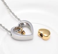 China Unique Stainless Steel Ashes Burial Necklace Heart Shape Cremation Jewelry for Women for sale