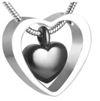 China Unique Stainless Steel Ashes Burial Necklace Heart Shape Cremation Jewelry for Women for sale