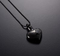China Men's Angel Wing In Heart Urn Necklace for Ashes Cremation Free Engrave CLASSIC Style for sale