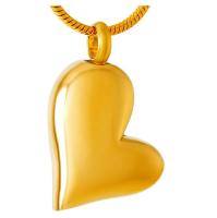 China 18K Gold Plated Cremation Jewelry For Ashes Pendant Broken Heart Keepsake Urn Necklace for sale