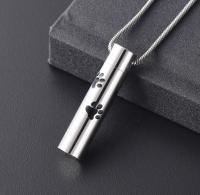 China Double Dog Paw Print Cremation Jewelry for Ashes CNC Inlay Technology Tribute Pendant for sale