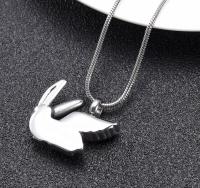 China Pet Animal Charms Cute Flying Rabbit Pendant Necklace with Memorial Cremation Jewelry for sale