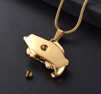 China Fish Cremation Jewelry Keepsake Urn Necklace for Pet Ashes Stainless Steel 4 Colors for sale
