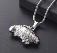 China Fish Cremation Jewelry Keepsake Urn Necklace for Pet Ashes Stainless Steel 4 Colors for sale