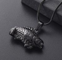 China Fish Cremation Jewelry Keepsake Urn Necklace for Pet Ashes Stainless Steel 4 Colors for sale
