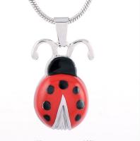 China Cute Ladybug Cremation Jewelry For Ashes Pendant Stainless Steel Necklace Memorial for sale