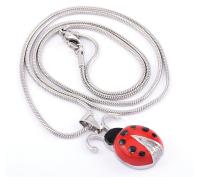 China Cute Ladybug Cremation Jewelry For Ashes Pendant Stainless Steel Necklace Memorial for sale