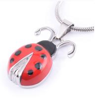 China Cute Ladybug Cremation Jewelry For Ashes Pendant Stainless Steel Necklace Memorial for sale
