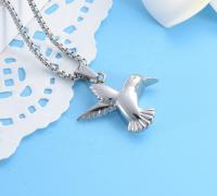China Fashion Little Bird Cremation Necklace For Pet Human Ashes Stainless Steel Memorial Urn Jewelry for sale