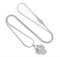 China Stainless Steel Funeral Keepsake Little Fairy With Crystal Wings Memorial Pendant for sale