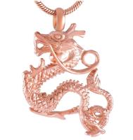 China Sample Making Never Fade Dragon Necklace Memorial Pendant Cremation Jewelry Urns For Ashes Keepsake Necklace Men Charms for sale