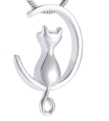 China Rose Gold Plated Moon Cat Shape Cremation Jewelry for Pet Ashes 8 Year's Experience for sale