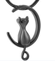China Rose Gold Plated Moon Cat Shape Cremation Jewelry for Pet Ashes 8 Year's Experience for sale