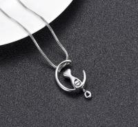 China Rose Gold Plated Moon Cat Shape Cremation Jewelry for Pet Ashes 8 Year's Experience for sale