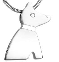 China Pet Ashes Cremation Jewelry Stainless Steel Dog Shape Keepsake Urn Pendant Necklace for sale