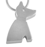 China Pet Ashes Cremation Jewelry Stainless Steel Dog Shape Keepsake Urn Pendant Necklace for sale