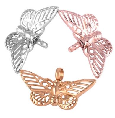 China Pet Ashes Pendant Necklace Beautiful Butterfly Cremation Jewelry for Animal Ashes for sale
