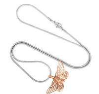 China Pet Ashes Pendant Necklace Beautiful Butterfly Cremation Jewelry for Animal Ashes for sale