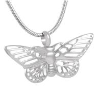 China Pet Ashes Pendant Necklace Beautiful Butterfly Cremation Jewelry for Animal Ashes for sale