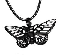 China Pet Ashes Pendant Necklace Beautiful Butterfly Cremation Jewelry for Animal Ashes for sale