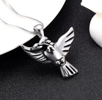 China Stainless Steel Flying Bird Cremation Pendant for Ashes Forever Love Keepsake Necklace for sale