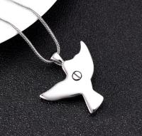 China Stainless Steel Flying Bird Cremation Pendant for Ashes Forever Love Keepsake Necklace for sale