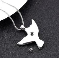 China Stainless Steel Flying Bird Cremation Pendant for Ashes Forever Love Keepsake Necklace for sale
