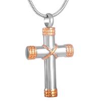 China Gold CNC Inlay Personalized Color Cross Pendant Necklace for Ashes Urn Cremation Jewelry for sale
