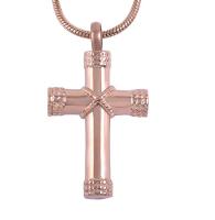 China Gold CNC Inlay Personalized Color Cross Pendant Necklace for Ashes Urn Cremation Jewelry for sale