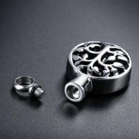 China Stainless Steel Cremation Necklace Engraved Name Ash Urn Pendant for Memorial Keepsake for sale