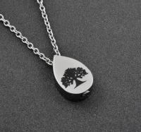 China Excellent Teardrop Shape Tree of Life Cremation Urn Necklace for Keepsake Jewelry Sale for sale