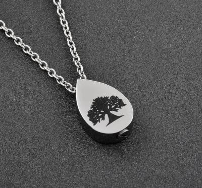 China Excellent Teardrop Shape Tree of Life Cremation Urn Necklace for Keepsake Jewelry Sale for sale