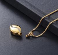 China Clear Zircon Inlay Teardrop Keepsake Urn Jewelry for Ashes Secret Pendant in Silver for sale