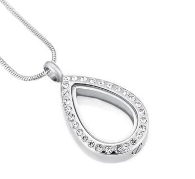 China Excellent Durable Stainless Steel Glass Teardrop Pendant Ideal Gift for Memorial Occasion for sale
