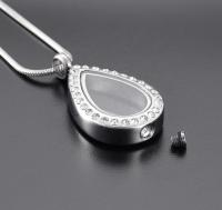 China Excellent Durable Stainless Steel Glass Teardrop Pendant Ideal Gift for Memorial Occasion for sale