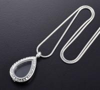 China Excellent Durable Stainless Steel Glass Teardrop Pendant Ideal Gift for Memorial Occasion for sale