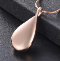 China Charm Pendants Type High Polished Rose Gold Color Tear Drop Pendant for Ashes Keepsake for sale