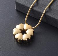 China Fashionable Heart-Shaped Flower Urn Necklace for Women Stainless Steel Keepsake Pendant for sale