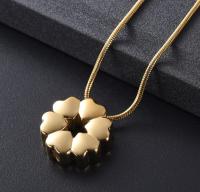 China Fashionable Heart-Shaped Flower Urn Necklace for Women Stainless Steel Keepsake Pendant for sale