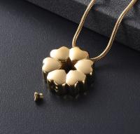China Fashionable Heart-Shaped Flower Urn Necklace for Women Stainless Steel Keepsake Pendant for sale