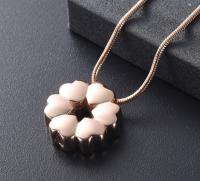 China Fashionable Heart-Shaped Flower Urn Necklace for Women Stainless Steel Keepsake Pendant for sale