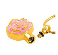 China Picture Plating Black Gun Plated Peony Pendant Cremation Jewelry Memorial Urn Necklace for sale