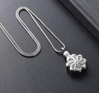 China Crystal Flower Cremation Urn Pendant Necklace Keepsake Jewelry for Cremation Ashes Decoration for sale