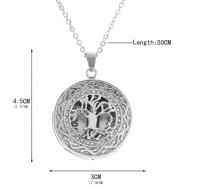China Women's Life Tree Round Wing Cremation Ashes Necklace Ladies Nature Lucky Jewelry Pendant Link Charm for sale