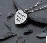 China Stainless Steel Cremation Necklace for Ashes A Piece of My Heart Forever in Heaven for sale