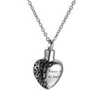 China Always in my Heart Cremation Necklace for Ashes Memorial Jewelry Heart Urn Pendant for sale