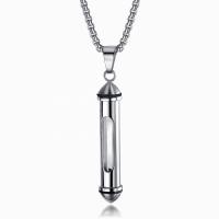 China Decoration Stainless Steel Cremation Jewelry Cylinder Ashes Pendant Urn Necklace for sale