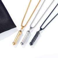 China Decoration Stainless Steel Cremation Jewelry Cylinder Ashes Pendant Urn Necklace for sale