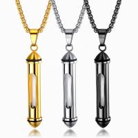 China Decoration Stainless Steel Cremation Jewelry Cylinder Ashes Pendant Urn Necklace for sale