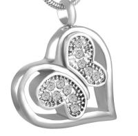 China Stainless Steel Butterfly Heart Cremation Ashes Urn Necklace for Women-Shape/Pattern for sale